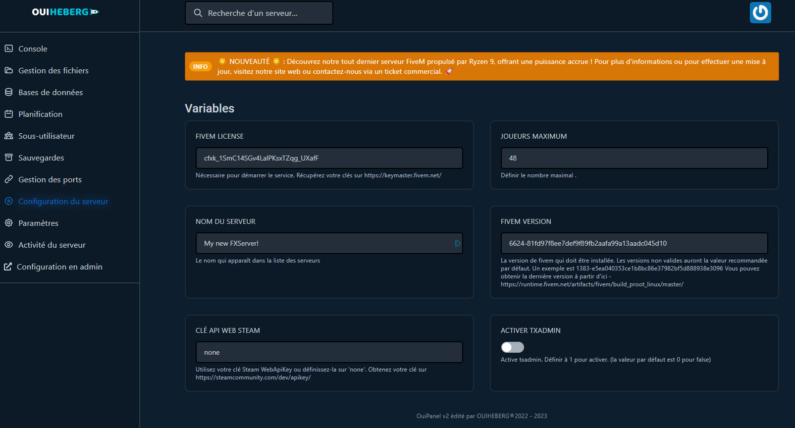 Hébergeur FiveM | Anti-DDoS inclus | Joueurs non limités